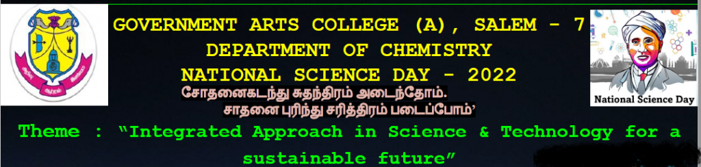 National Science Day – 2022 Department of Chemistry Organized webinar ...