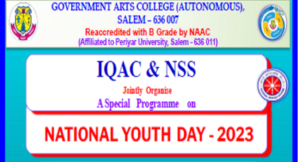 24-1-2023- IQAC and NSS Jointly organizes a Special Programme on National Youth Day-2023 ...